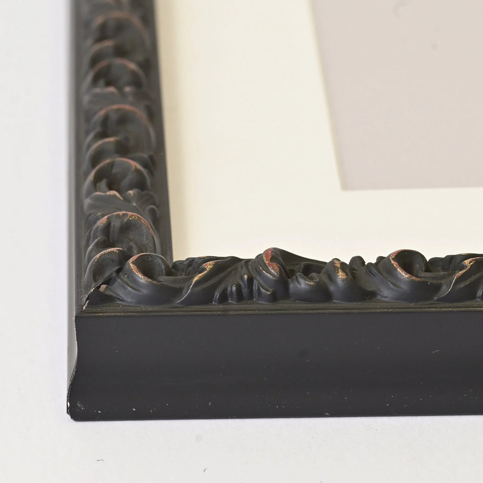 Black Finished Frame With Gold Undertones On Ornate Profile – Riveros Art